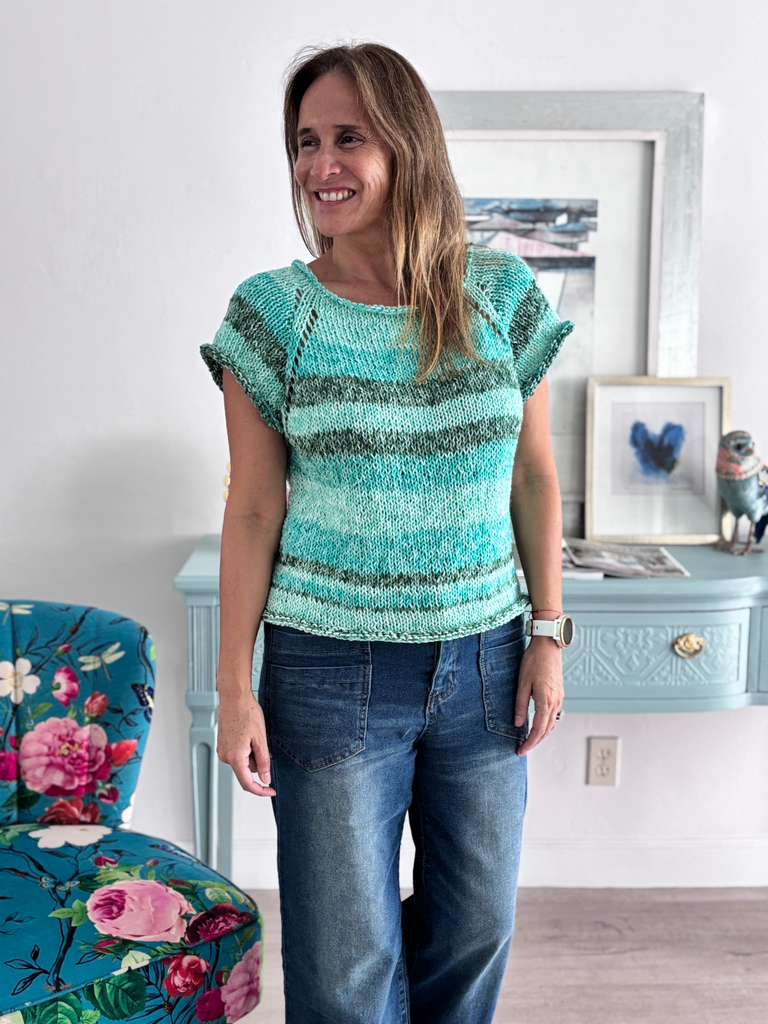 Top Amanda turquesa – Inspirada Hecho a Mano